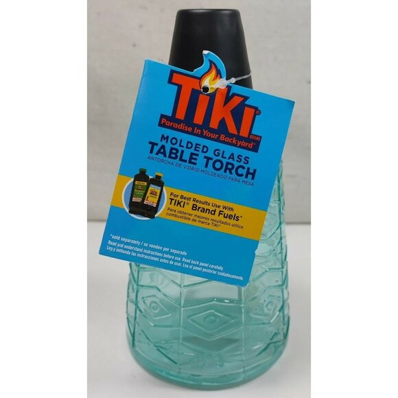 TIKI | Other | Tiki Brad Diamond Design Molded Blue Glass Tabletop ...